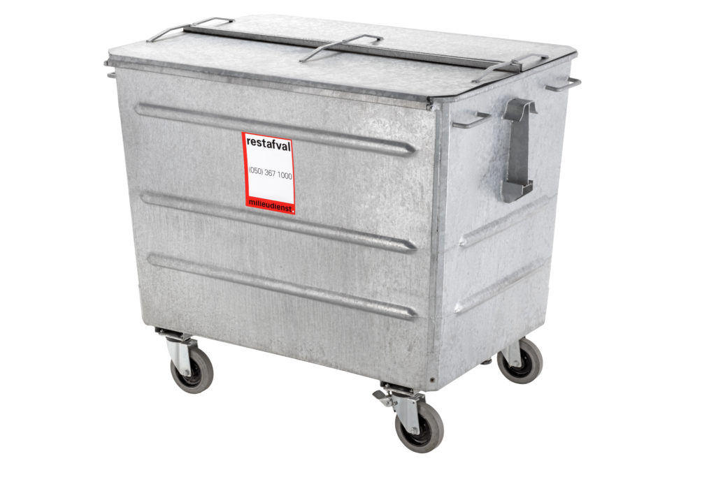 Stalen restafval (KWD) container 1600 liter - Milieudienst