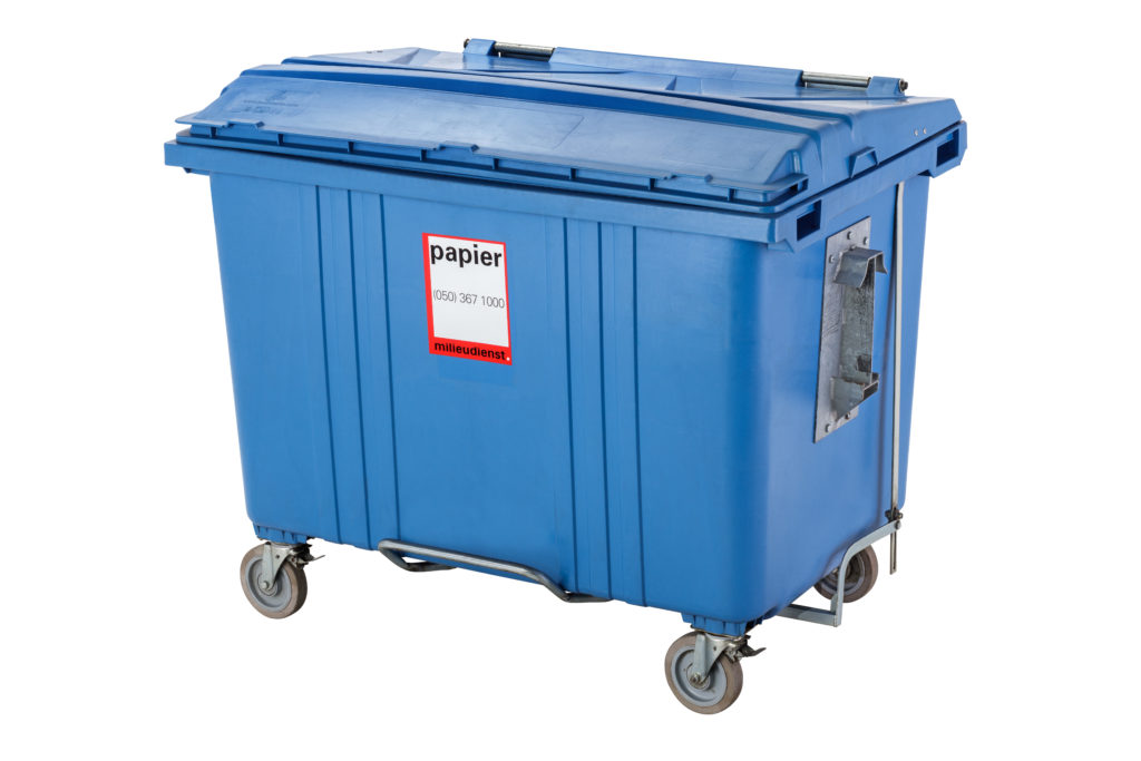 Kunststof papiercontainer 1700 liter - Milieudienst